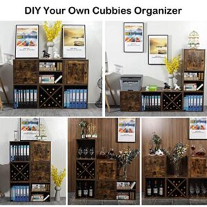 TQVAI DIY Cube Storage Organizer, Wooden Stackable Cubes Bin for Bedroom, Home and Office, 15.67W x 15.67D x 15.67H, General Cube