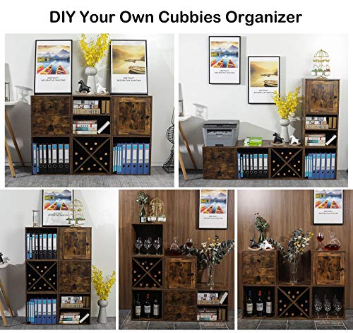 TQVAI DIY Cube Storage Organizer, Wooden Stackable Cubes Bin for Bedroom, Home and Office, 15.67W x 15.67D x 15.67H, General Cube