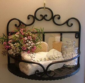 1 tier bathroom iron black wall mounted shelf iron rustic wall shelf organize