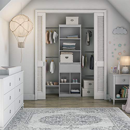 Little Seeds Grow with Me Grey Adjustable Kids’ Closet Organizer System