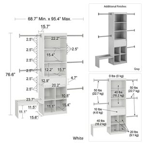 Little Seeds Grow with Me Grey Adjustable Kids’ Closet Organizer System