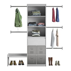 Little Seeds Grow with Me Grey Adjustable Kids’ Closet Organizer System