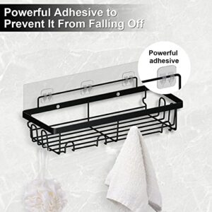 ZCDZSW Adhesive Sticker for No Drilling Bathroom Shower Shelf/Shower Caddy/Shower Organizer,Bathroom /Kitchen Accessories (3 Hooks,10.8x2.8 Inches)