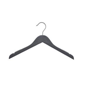 NAHANCO 29917 Wooden Shirt Hanger, 17", Greywash with Brushed Chrome Hardware (Pack of 100)