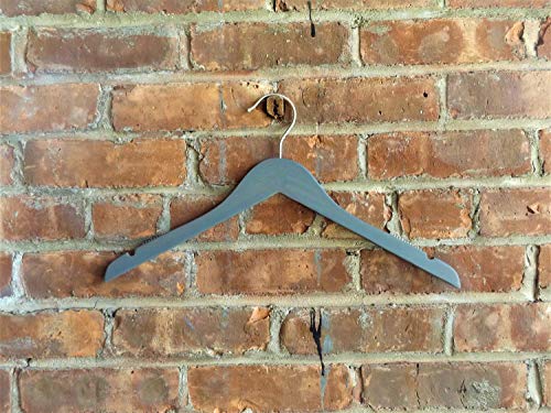 NAHANCO 29917 Wooden Shirt Hanger, 17", Greywash with Brushed Chrome Hardware (Pack of 100)