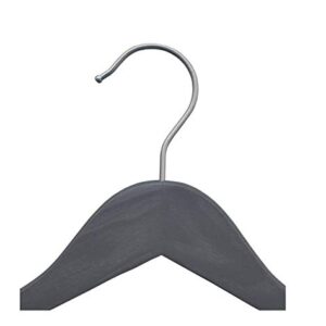 NAHANCO 29917 Wooden Shirt Hanger, 17", Greywash with Brushed Chrome Hardware (Pack of 100)