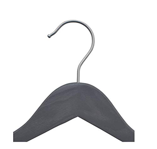 NAHANCO 29917 Wooden Shirt Hanger, 17", Greywash with Brushed Chrome Hardware (Pack of 100)