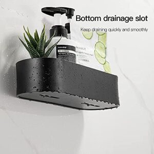 FINECHI Shower Caddy Shower Shelf for Bathroom Hanging Shower Caddy Rustproof No Drilling Adhesive Wall Mounted Bathroom Storage Shower Organizer Shampoo Holder (Matte Black)