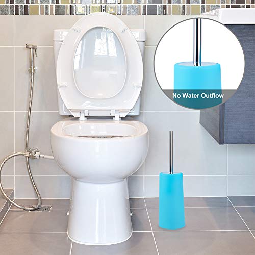 Cocoarm 6 Piece Bathroom Accessory Set Bathroom Accessories Set, Plastic Cup, Toothbrush Holder, Soaps Holder, Lotion Bottles, Bins, Toilet Brush Bathroom Set (Blue)