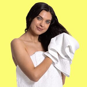 Chakir Turkish Linens | Hotel & Spa Quality 100% Cotton Premium Turkish Towels | Soft & Absorbent (6-Piece Hand Towels, White)