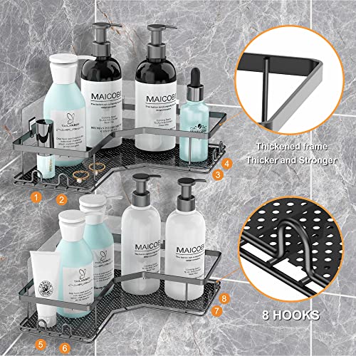 BFANGZ Shower Caddy, Black Shower Organizer Hanging ,Shower Shelves,BFANGZ Shower Racks with Small Round Hole Bathroom Shelf for Inside Shower and Restroom Storage( 2 Park)