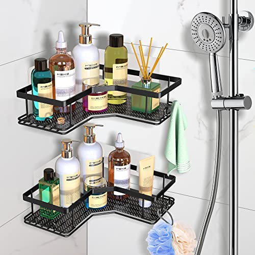 BFANGZ Shower Caddy, Black Shower Organizer Hanging ,Shower Shelves,BFANGZ Shower Racks with Small Round Hole Bathroom Shelf for Inside Shower and Restroom Storage( 2 Park)