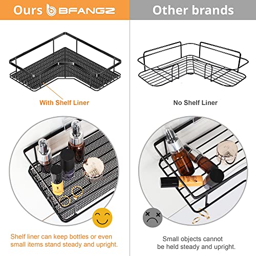 BFANGZ Shower Caddy, Black Shower Organizer Hanging ,Shower Shelves,BFANGZ Shower Racks with Small Round Hole Bathroom Shelf for Inside Shower and Restroom Storage( 2 Park)