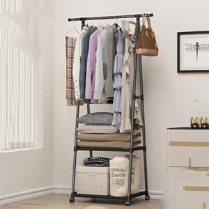 MFCHY Floor Clothes hat Rack Storage Household Bedroom Clothes Storage Rack Clothes Rack with Wheels