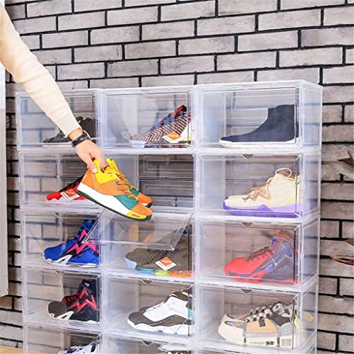 WALNUTA Clear Plastic Shoe Box with Magnetic Closure Stackable Storage Case Shoe Organizer Collection Display for Men Women (Color : A)