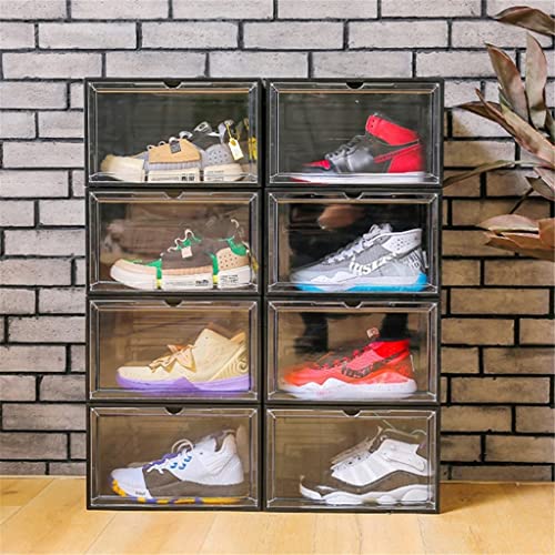 WALNUTA Clear Plastic Shoe Box with Magnetic Closure Stackable Storage Case Shoe Organizer Collection Display for Men Women (Color : A)