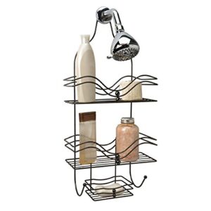 simplify bath bliss ocean design shower caddy in black onyx