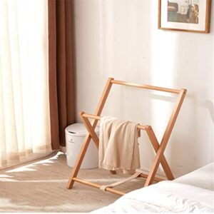 UXZDX Solid Wood Floor Clothes Rack Clothes Storage Rack Multifunctional Household Indoor Bedside Folding Hanger