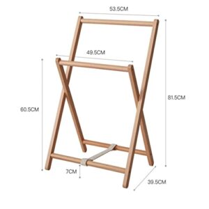 UXZDX Solid Wood Floor Clothes Rack Clothes Storage Rack Multifunctional Household Indoor Bedside Folding Hanger