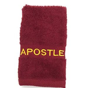 Mercy Robes Preaching Hand Towel Apostle(Burgundy/Gold)