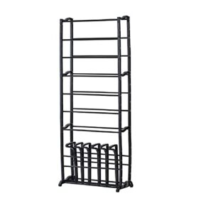 MITLOXX 10 Tier Shoe and Boot Rack Storage Organizer for Closet Entryway Floor, Narrow Tall Shoe Shelf Tower with Boot Holder, Black