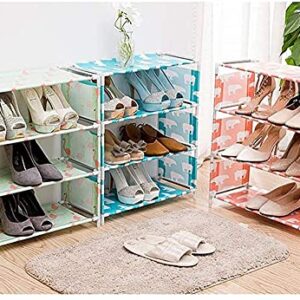 llibnn Shoe Rack,Non-Woven 4-Tier Dust-Proof Shoe Standing Storage Tall Shoe Organiser with Waterproof Fabric Tiers Simple Assembled,462254CM (Color : F) (Color : E)