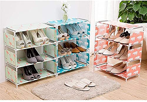 llibnn Shoe Rack,Non-Woven 4-Tier Dust-Proof Shoe Standing Storage Tall Shoe Organiser with Waterproof Fabric Tiers Simple Assembled,462254CM (Color : F) (Color : E)