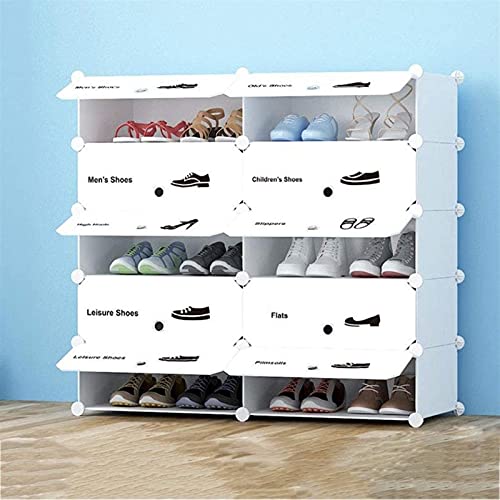 llibnn Adjustable Shoe Storage Cabinet Organiser Space Saving White Shoe Shelf Holder for 16 Pair Shoes Easy Assemble (Size : 6-Tier) (Size : 6-Tier)