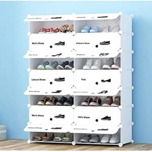 llibnn Adjustable Shoe Storage Cabinet Organiser Space Saving White Shoe Shelf Holder for 16 Pair Shoes Easy Assemble (Size : 6-Tier) (Size : 6-Tier)