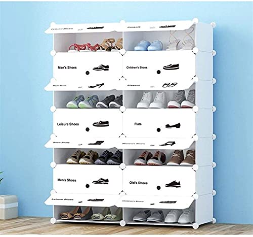 llibnn Adjustable Shoe Storage Cabinet Organiser Space Saving White Shoe Shelf Holder for 16 Pair Shoes Easy Assemble (Size : 6-Tier) (Size : 6-Tier)