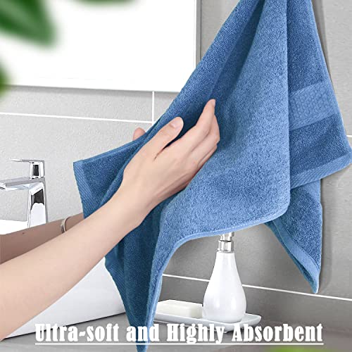 Cleanbear Cotton Hand Towel Set 6-Pack Ultra Soft Hand Towels with Assorted Colors (13 x 29 Inches) Lightweight and Quick Dry Bathroom Towels