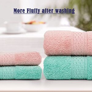 Cleanbear Cotton Hand Towel Set 6-Pack Ultra Soft Hand Towels with Assorted Colors (13 x 29 Inches) Lightweight and Quick Dry Bathroom Towels