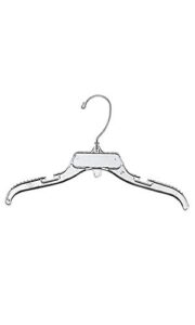 break-resistant 12 inch clear plastic children's dress hangers -case of 100