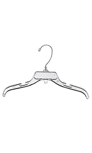 Break-Resistant 12 inch Clear Plastic Children's Dress Hangers -Case of 100