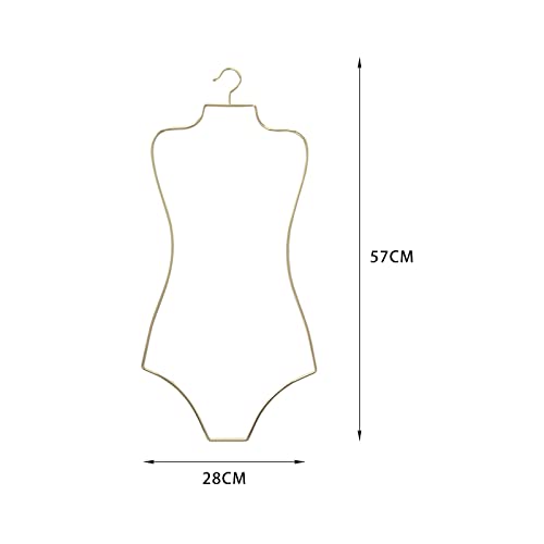 Generic Wire Body Shape Display Hanger, Dress Wardrobe Organizer Bathing Suit Coat Metal Rack for Kids Unisex Store Accessories Bedroom , Aureate