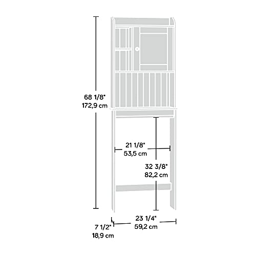 Sauder Caraway Etagere, L: 23.31" x W: 7.44" x H: 68.07", (Soft White finish)