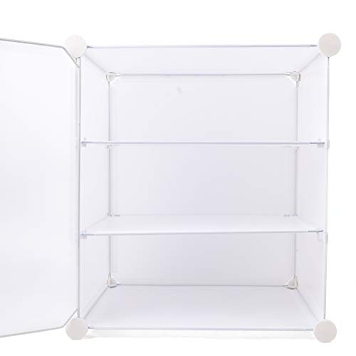 Portable Shoe Rack Organizer 12 Tiers 96 Pairs DIY Shoe Cabinet, Free Standing Shoe Shelf Organizer with Transparent Cover, White Plastic Closet Shoe Organizer Rack Expandable for High Heels, Boots