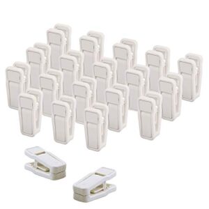 one250 premium heavy duty abs plastic slim-line hanger set of finger clips for velvet hangers - 20 pack (white)