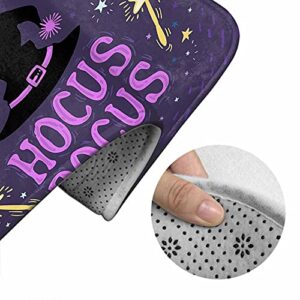 AOYEGO Hocus Pocus Bathroom Rugs Set of 3 Wizard Hat and Magic Sticks Non Slip 31.5X19.7 Inch Soft Absorbent Polyester for Tub Shower Toilet