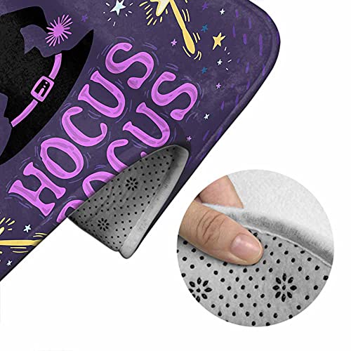 AOYEGO Hocus Pocus Bathroom Rugs Set of 3 Wizard Hat and Magic Sticks Non Slip 31.5X19.7 Inch Soft Absorbent Polyester for Tub Shower Toilet