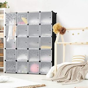 Tangkula Cube Storage Organizer, Cube Closet Storage Shelves, DIY Plastic PP Closet Cabinet, Modular Bookcase, Large Storage Shelving with Doors for Bedroom, Living Room, Office (20-Cube)