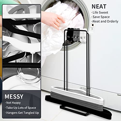 Tinfol Hanger Organizer Stacker, Hanger Stacker for Closet Laundry Room, Holds Up 55 Wire Clothes Hangers, Suitable for Laundry Room Hanger Storage, Organizes Adult or Child Hangers