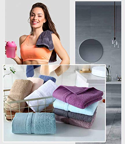 LayYun Bathroom Hand Towels, Set of 2, Ultra Soft and Highly Absorbent Face Towel, Durable Hand Towel for Everyday Use, Home, Camping, Gym (Grey, 14 x 30 Inch )