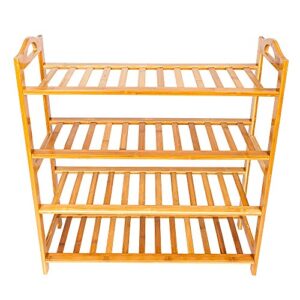 n&d 4 tiers bamboo shoe rack storage shelves rack multifunctional bamboo rack (wood color)