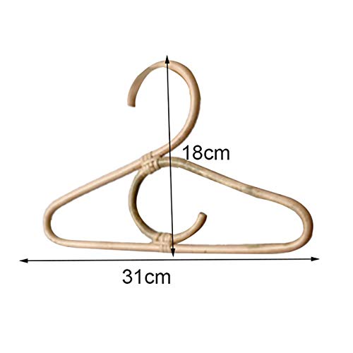 YHJIC 4Pcs Rattan Clothes Hanger Style Kids Garments Organizer Rack Children Hanger Kids Hangers for Clothes