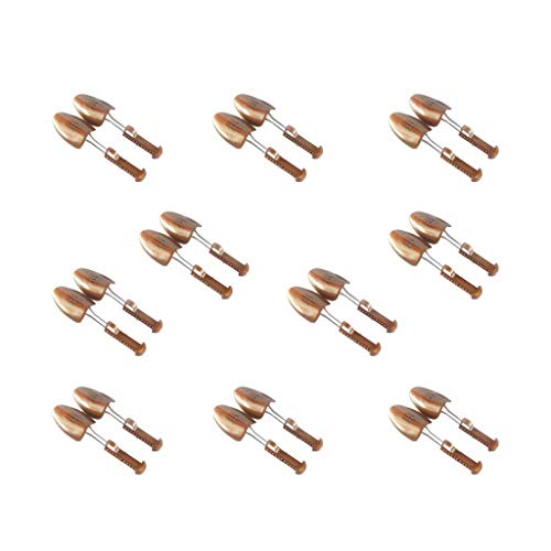 Archi 10 Pairs Practical Plastic Adjustable Length Women Shoe Tree Stretcher Boot Holder Organizers (Brown)