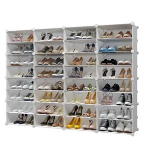 kousi 64-pairs shoe organizer shoe rack shoe tower storage cabinet storage organizer modular shoe cabinet, white