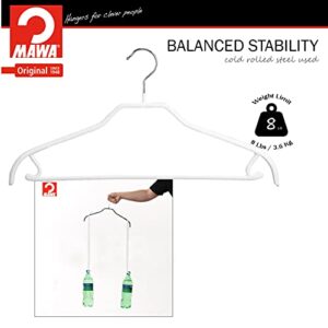 Mawa by Reston Lloyd Silhouette Non-Slip Space Saving Hanger with Skirt Hooks, Style 41/FRS, Set of 5, White