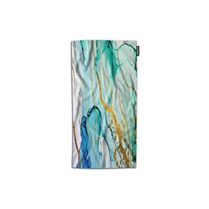 AOYEGO Marble Hand Towel Art Blue Green Gold Cloud Smoke Splashes Towel 15x30 Inch Soft Microfiber Face Hand Towel Kitchen Bathroom for Women Men