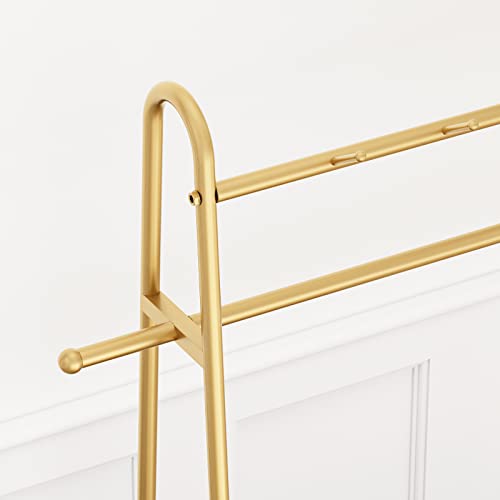 TIEOU Rolling Gold Clothing Rack, Gold Clothes Rack Heavy Duty, Clothing Rack for Hanging Clothes, Modern Clothing Rack, Coat Rack Stand, Gold Clothing Rack, Garment Rack, Pipe Clothing Rack, Gold